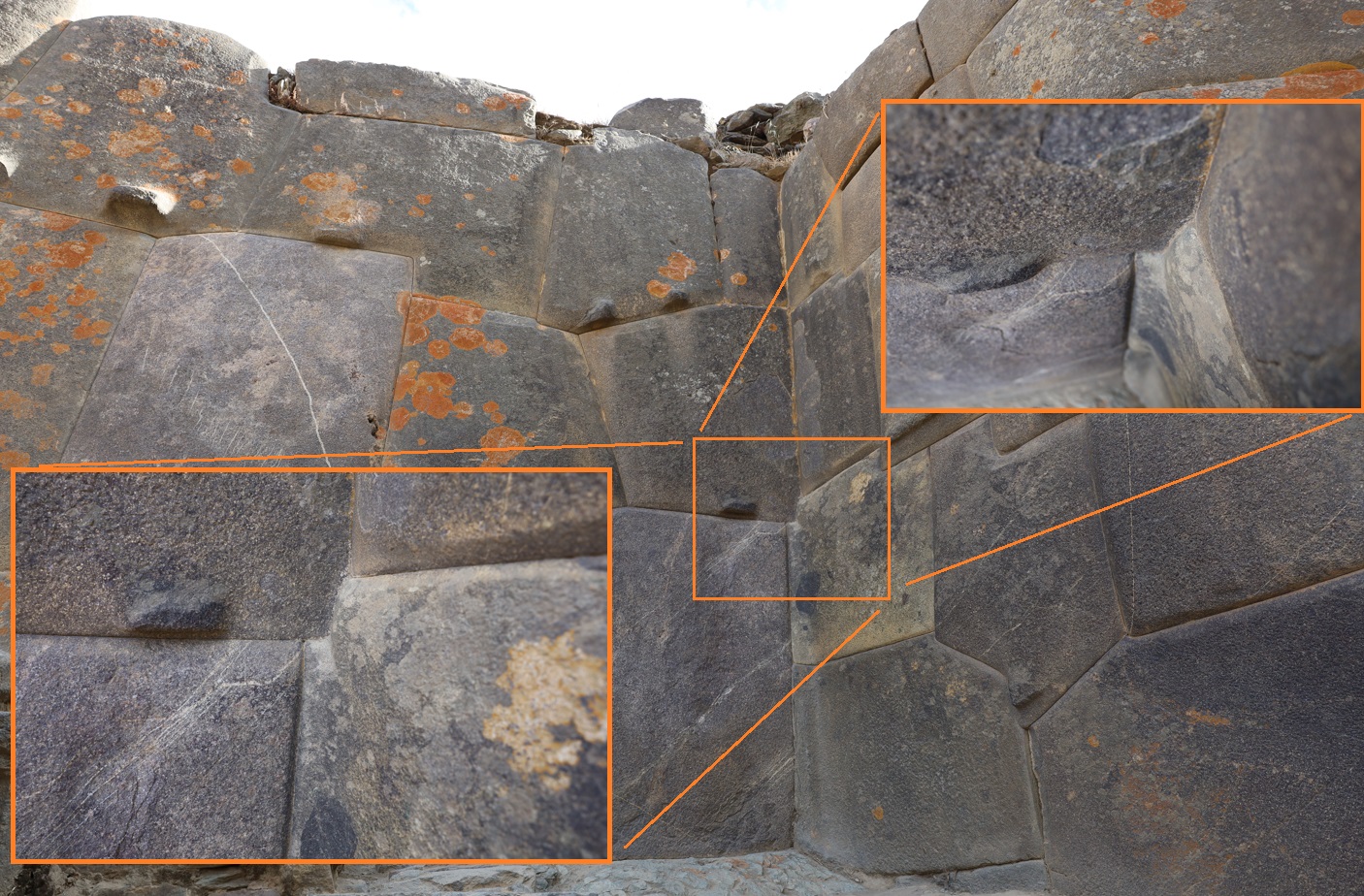 Detailed stonework at Ollantaytambo showing precise fitting